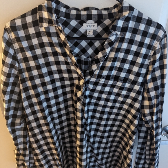 J. Crew Factory | Tops | Jcrew Black And White Flannel Shirt | Poshmark